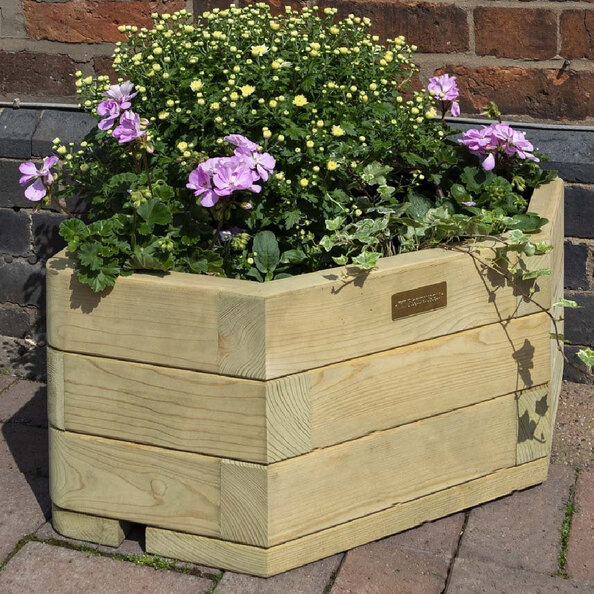 Marsden Wooden Garden Corner Planter In Natural