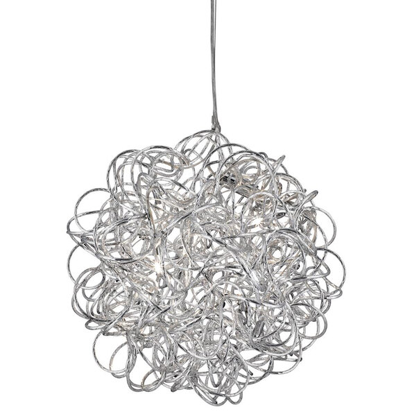 Scribble LED 6 Light Diamond Shape Pendant Light In Chrome