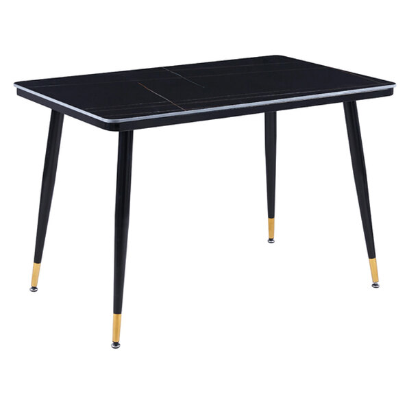 Sion Sintered Ceramic Stone Dining Table In Black Effect