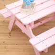 Beata Outdoor Wooden Kids Picnic Bench In Pink | Furniture in Fashion