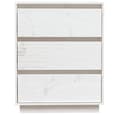 Chevis Solid Pinewood Chest Of 3 Drawers In White | Furniture in Fashion