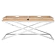 Errai Wooden Tray Coffee Table With Steel Frame In Natural