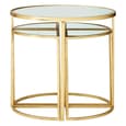 Farota Set Of 5 Mirrored Top Side Tables With Gold Frame