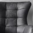Jester Leather Lounge Chair With Swivel Base In Antique Ebony
