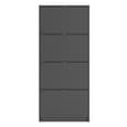 Shovy Wooden Shoe Cabinet With 4 Doors And 1 Layer In Matt Black