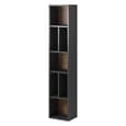 Torino Wooden Bookcase 7 Shelves In Matt Grey And San Remo Oak