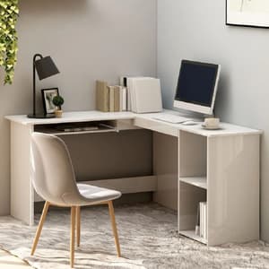 High Gloss Computer Desk Tables – Storage, White | Furniture in Fashion