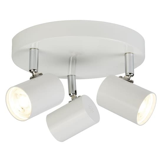 Rollo White And Chrome Spotlight Plate With Cylinder Head | Furniture ...