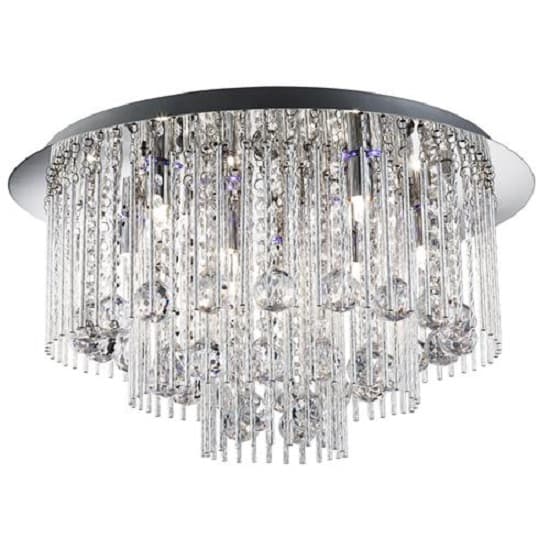 Beatrix Chrome Blue Led Ceiling Light With Crystal Drops | Furniture in ...