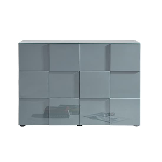 Aspen High Gloss Highboard With 2 Doors In Grey | Furniture in Fashion