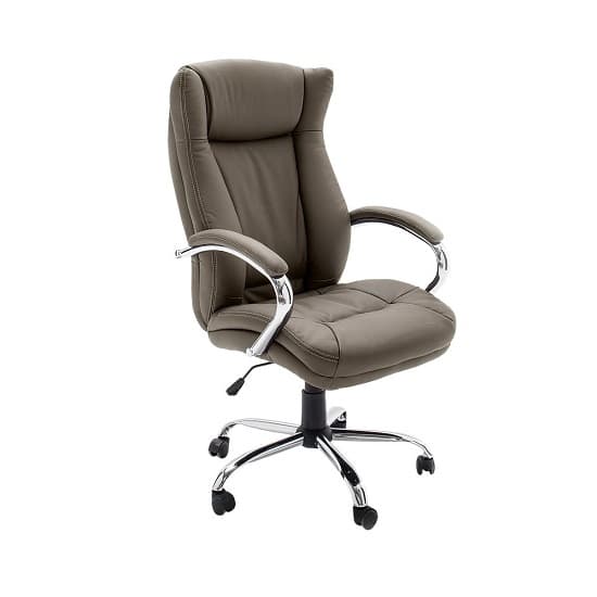 Epsom Home Office Chair In Cappuccino Faux Leather With Rollers ...