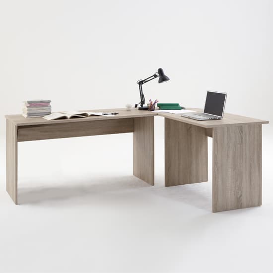 Till Modern Corner Computer Desk In Canadian Oak | Furniture in Fashion