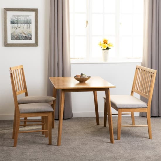 Alcudia Wooden Dining Table With 2 Chairs 1 Bench In Oak | Furniture in ...
