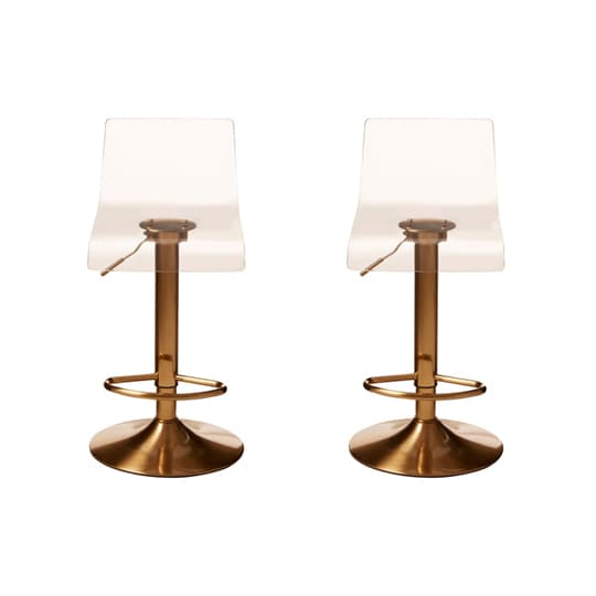 Baino Clear Acrylic Bar Chairs With Gold Base In A Pair | Furniture in ...