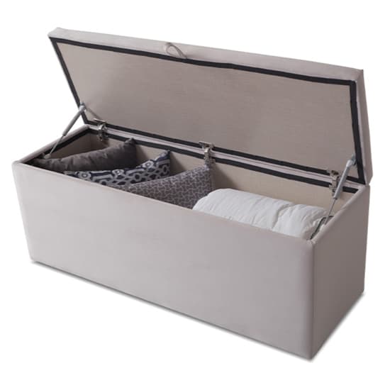 Bradenton Velvet Blanket Box In Champagne | Furniture in Fashion