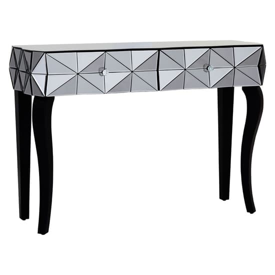 Brice Mirrored Glass Console Table With 2 Drawers In Silver | Furniture ...