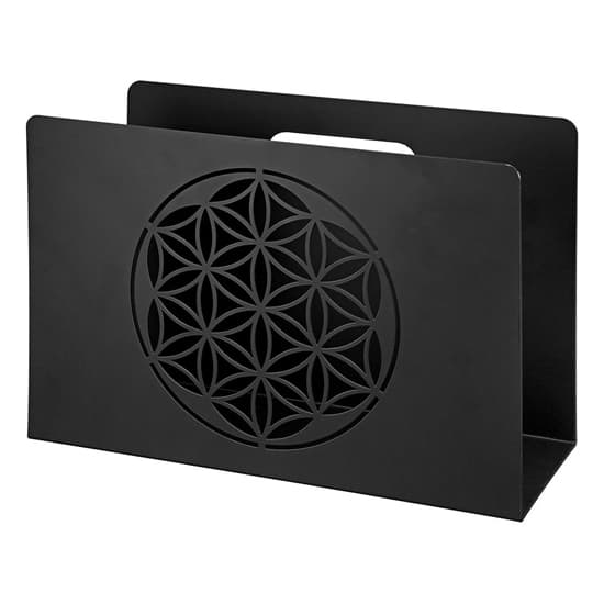Brooklyn Metal Flower Of Life Magazine Rack In Black | Furniture in Fashion