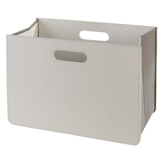 Brooklyn Synthetic Leather Magazine Rack In White | Furniture in Fashion