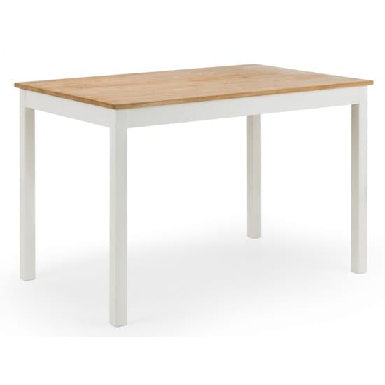 Calliope Wooden Rectangular Dining Table In Ivory And Oak | Furniture ...