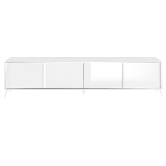 Cappy High Gloss TV Stand With 4 Doors In White | Furniture in Fashion