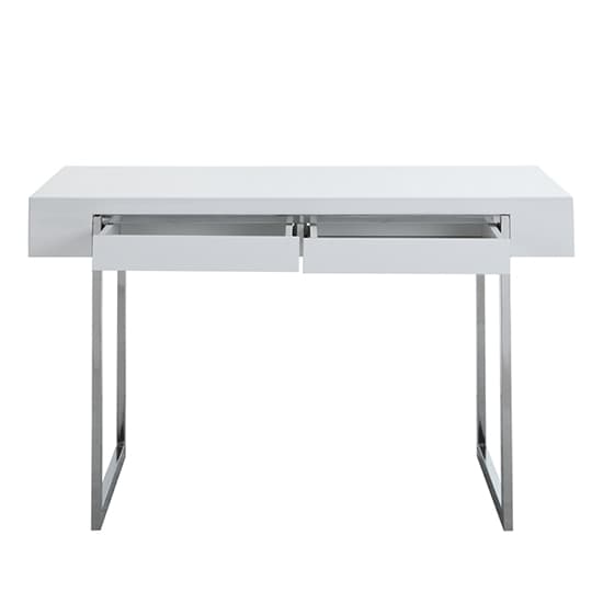 Casa High Gloss Computer Desk With 2 Drawers In White | Furniture in ...