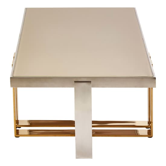 Cervantes Frosted Glass Top Coffee Table With Gold Metal Base ...