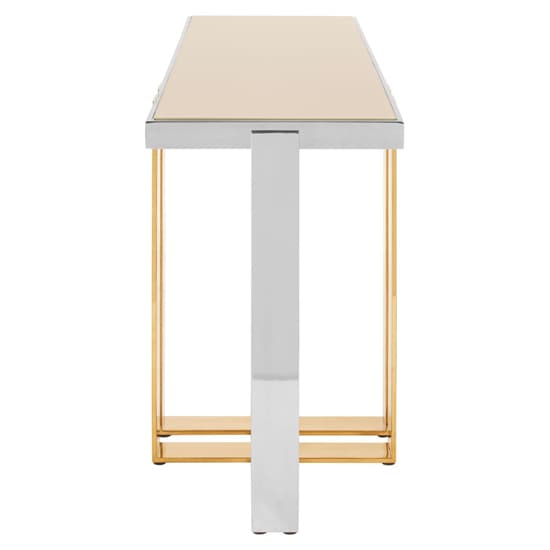 Cervantes Frosted Glass Top Console Table With Gold Metal Base ...