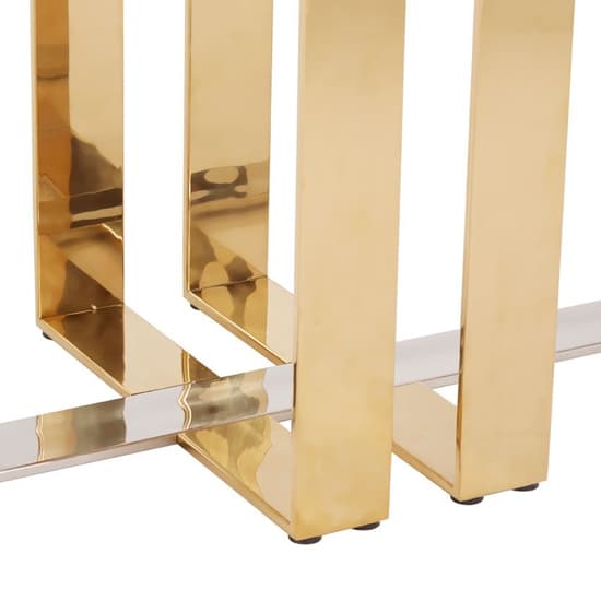 Cervantes Frosted Glass Top Console Table With Gold Metal Base ...