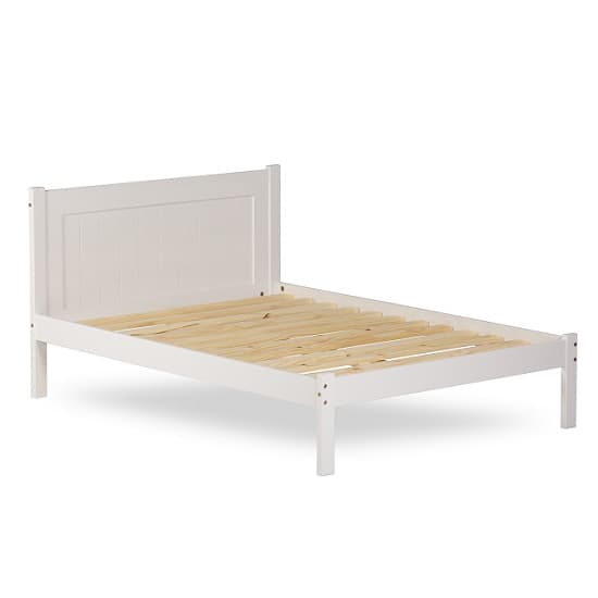 Colman Wooden Small Double Bed In White | Furniture in Fashion