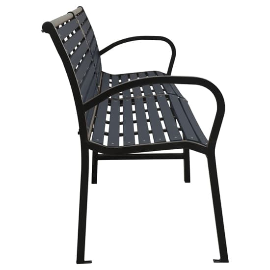 Dira Twin WPC Garden Seating Bench With Steel Frame In Black ...