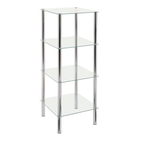 4 Tier Glass Display Unit In Clear With Chrome Supports | Furniture in ...