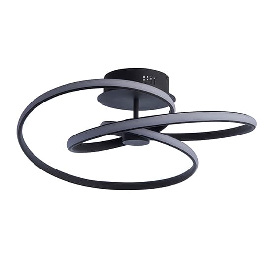 Dune LED Ceiling Light In Textured Black With White Diffuser ...