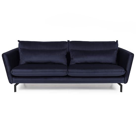 Edel Fabric 3 Seater Sofa With Black Metal Legs In Navy | Furniture in ...