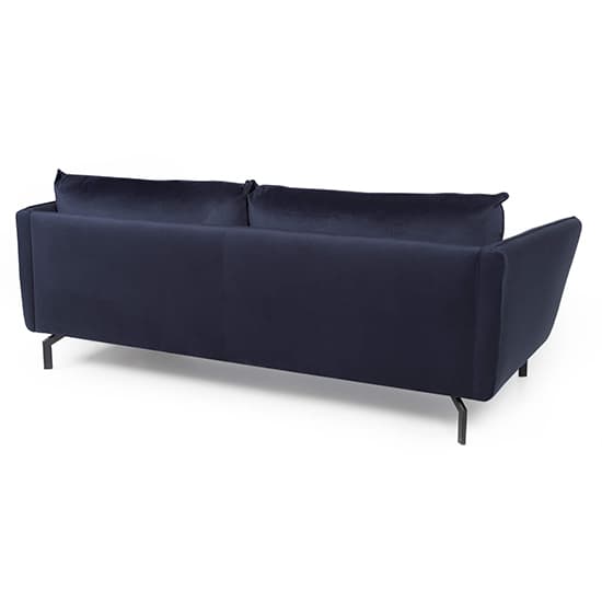 Edel Fabric 3 Seater Sofa With Black Metal Legs In Navy | Furniture in ...