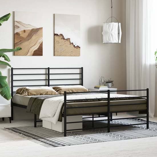 Eldon Metal Double Bed In Black | Furniture in Fashion