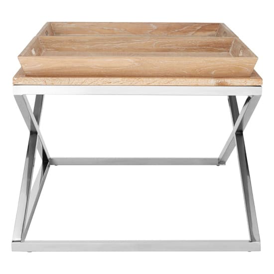 Errai Wooden Tray Coffee Table With Steel Frame In Natural | Furniture ...