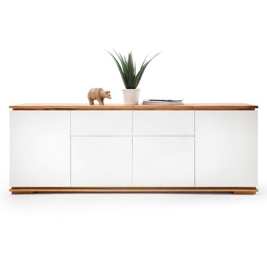 Everly Large Sideboard In Matt White Lacquered And Oak | Furniture in ...