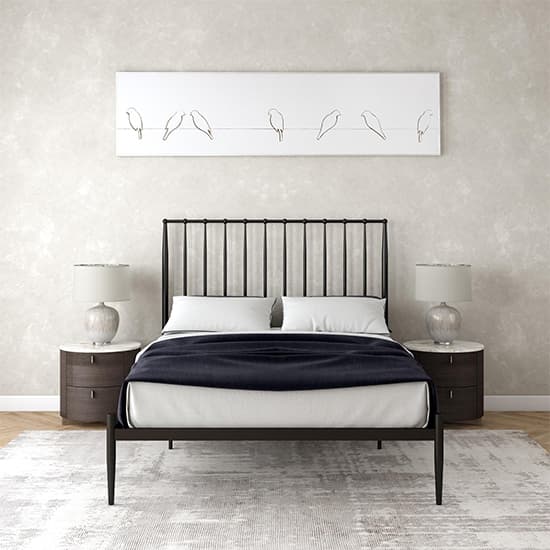 Giulio Metal Double Bed In Black | Furniture in Fashion
