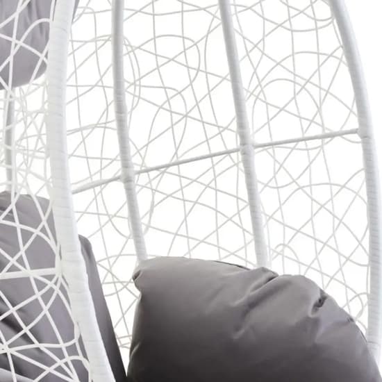 Gazit Outdoor Single Hanging Chair With Round Base In White | Furniture ...