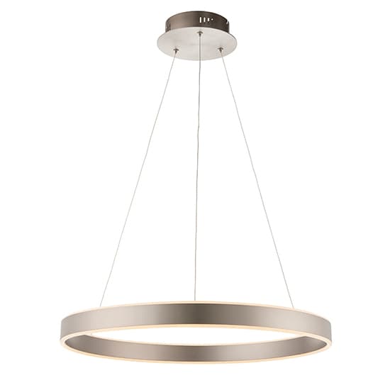 Gen LED Ring Pendant Light In Matt Nickel With Frosted Diffuser ...