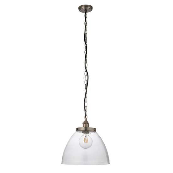 Harbor Clear Glass Shade Ceiling Pendant Light In Silver | Furniture in ...