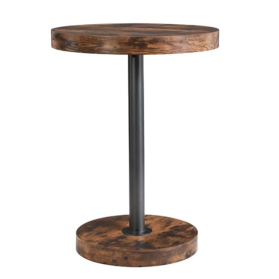 Havana Wooden Bar Table Round In Rustic Oak | Furniture in Fashion