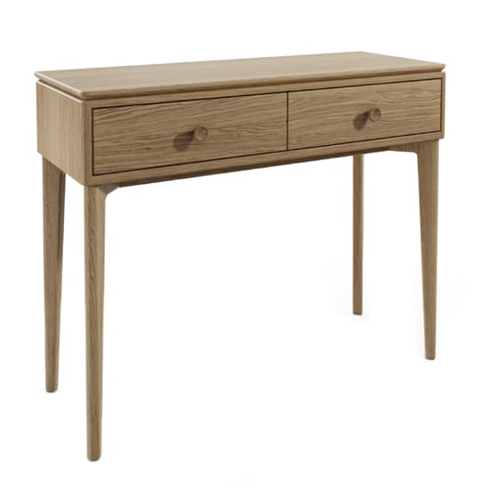 Hazel Wooden Console Table With 2 Drawers In Oak Natural | Furniture in ...