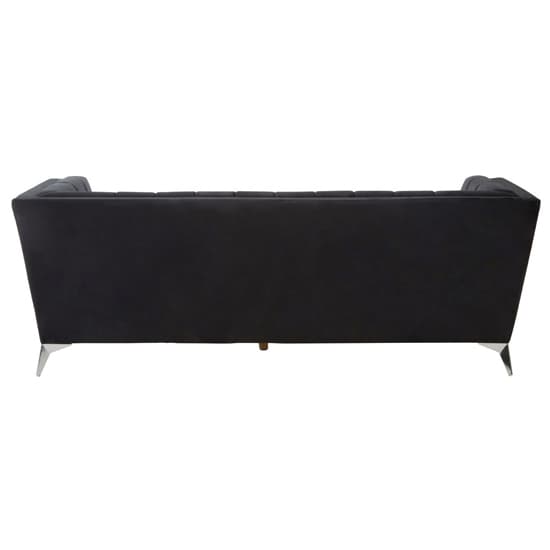 Hefei Velvet 3 Seater Sofa With Chrome Metal Legs In Black | Furniture in Fashion