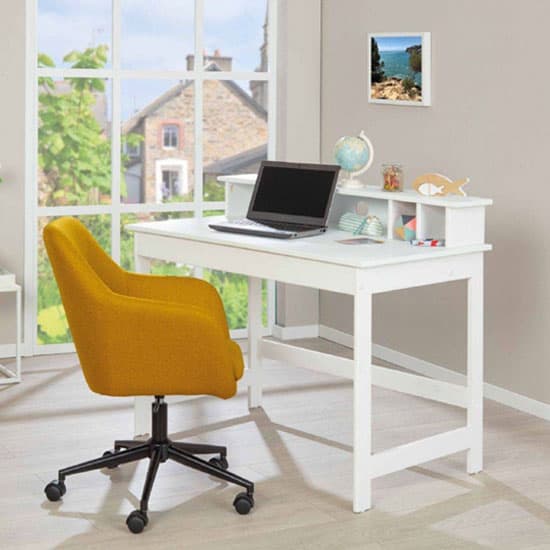 Hilda Wooden Childrens Writing Desk In White | Furniture in Fashion