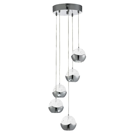 Ice Ball 5 Light Multi Drop Pendant Light In Chrome | Furniture in Fashion