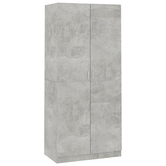 Kaylor Wooden Wardrobe With 2 Doors In Concrete Effect | Furniture in ...