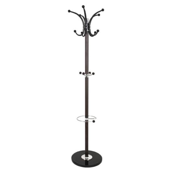 Kiel Metal Coat Stand With Umbrella Holder In Chrome And Brown ...