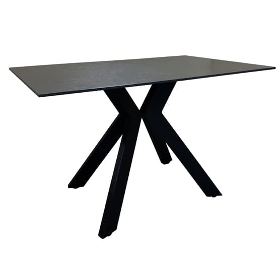 Kiel Metal Dining Table Rectangular 1200mm In Black | Furniture in Fashion