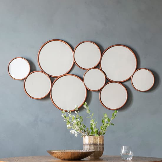 Kingston Bevelled Portrait Wall Mirror In Copper Metal Frame ...